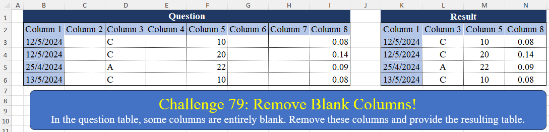 Remove Blank Columns! - OmidBI