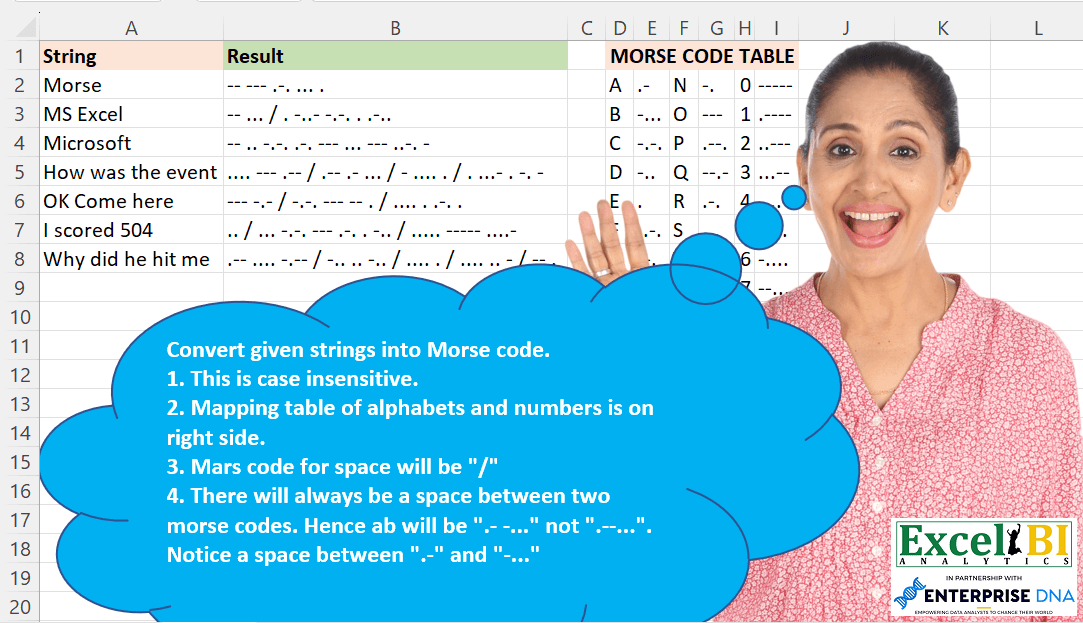 Convert Strings to Morse with Text Manipulation