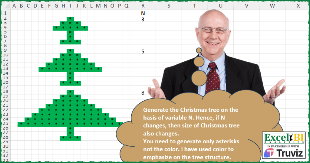 Create a Christmas Tree Shape Challenge Explained with Example