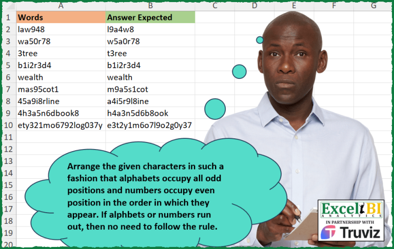 Alternate Letters and Numbers Challenge Explained with Example