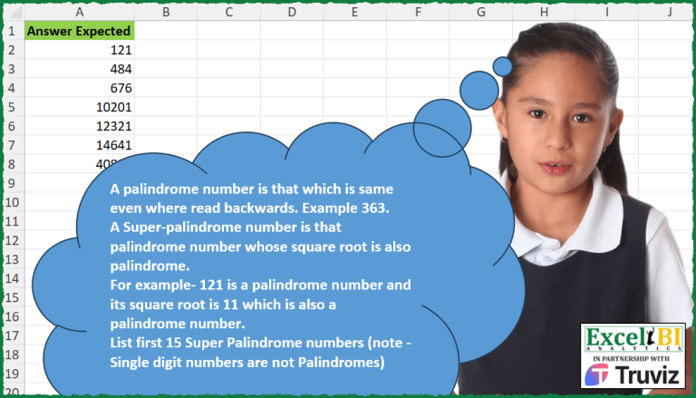 List Super-Palindrome Numbers Challenge with Excel or Python