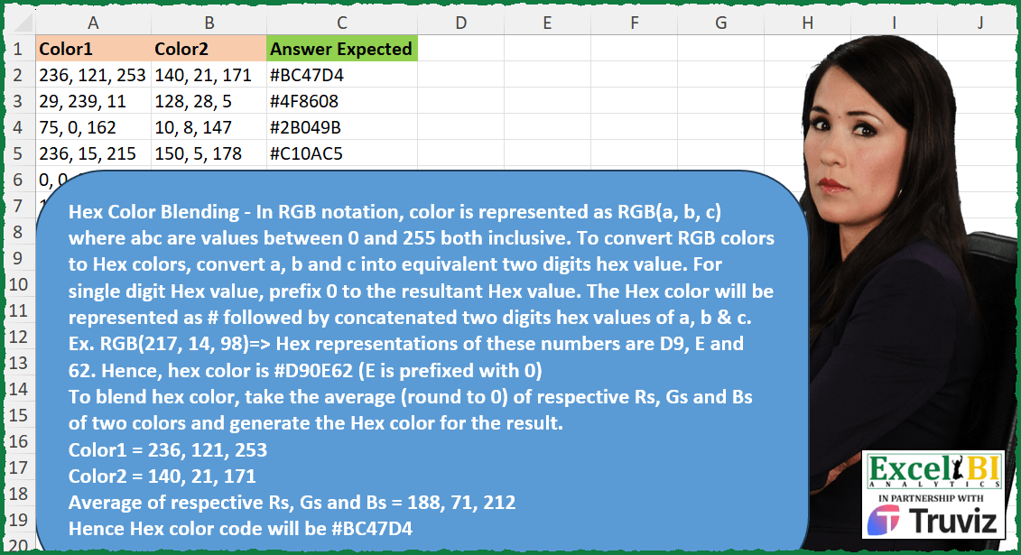 Blend RGB Colors into Hex - Excel & Data Challenge