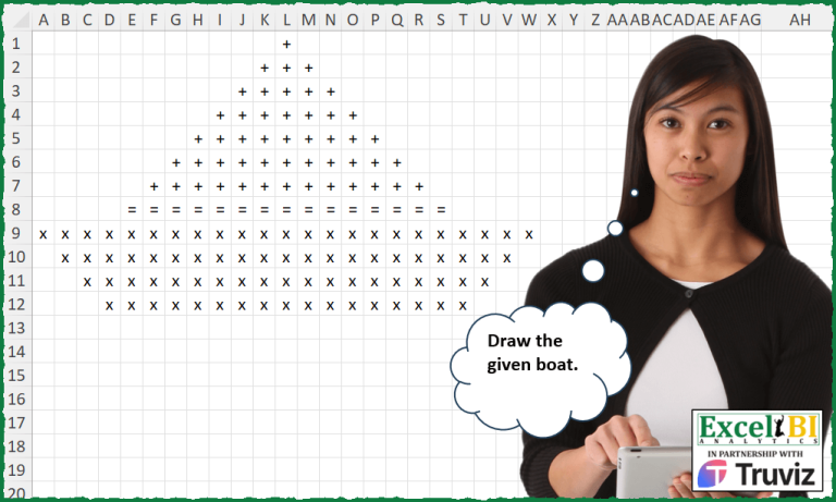Draw Boat Using Grid - Excel & Data Challenge
