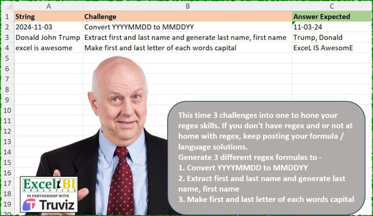 Three Regex Pattern Tasks - Excel, Power Query, Python Challenges