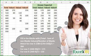 Fill Missing With Average - Excel, Power Query, Python Challenges
